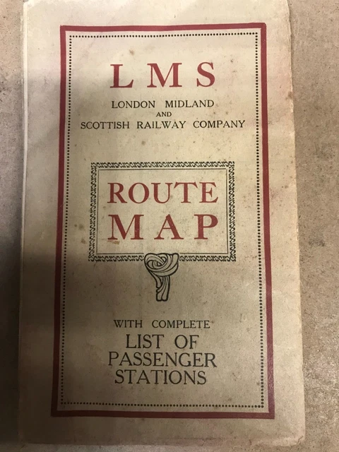 LMS ROUTE MAP w/LIST OF PASSENGER STATIONS COMPLETE c1920s EUR 29,67 ...