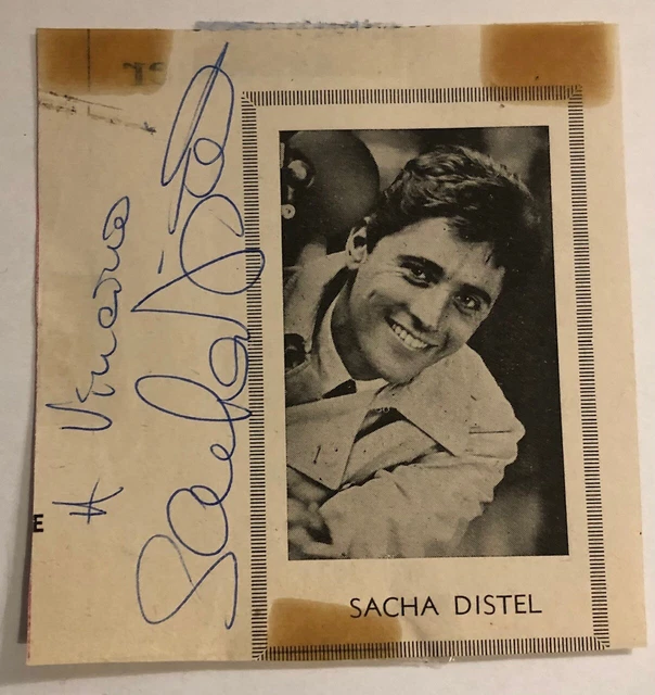 AUTOGRAPHE & SACHA Distel " signé dédicacé et découpé sur un programme ...