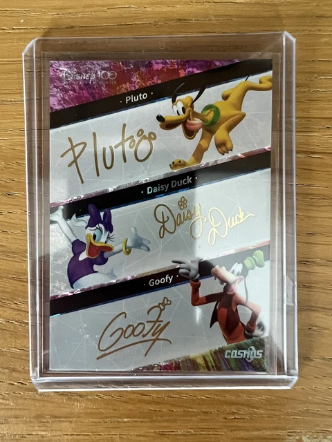 KAKAWOW COSMOS AURA Disney 100 Pluto/Daisy Duck/Pluto Triple Auto 4/10 ...