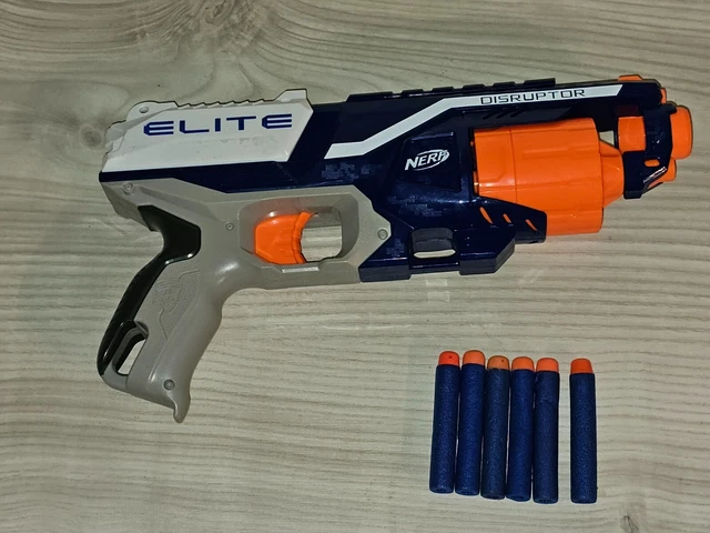 HASBRO NERF N Strike Elite Disruptor Blaster + 6 Darts Pfeile Sammlung ... HASBRO NERF N Strike Elite Disruptor Blaster + 6 Darts Pfeile Sammlung ...