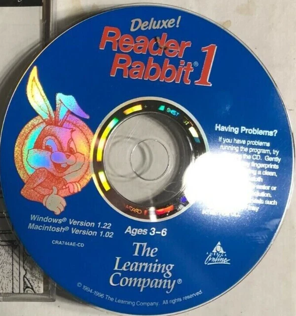 DELUXE! READER RABBIT 1 CD 1996, The Learning Company Ages 3-6 DISC ...