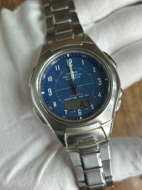 VINTAGE CASIO WAVE CEPTOR ANALOGUE DIGITAL MENS QUARTZ Watch 3353 WVA ...
