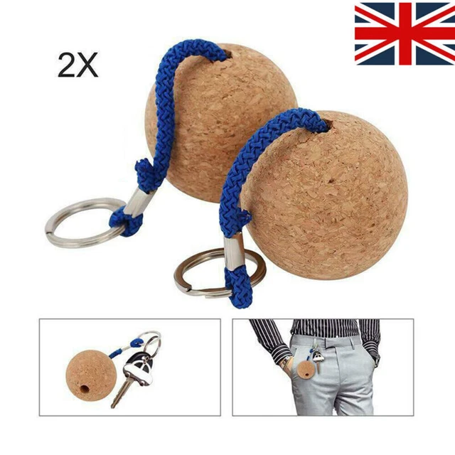 2X 50MM FLOATING Cork Ball Key Ring Sailing Boat Float Buoyant Rope ...