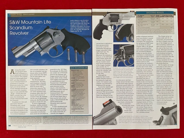 SMITH & WESSON Mountain Lite Revolver Magazine Article/Print Ad Specs ...