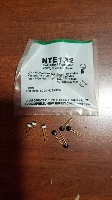 7 SILICON N−CHANNEL JFET Transistor VHF Amplifier, Mixer 4 NTE132 - 3 ECG132 NEW £56.54 ...
