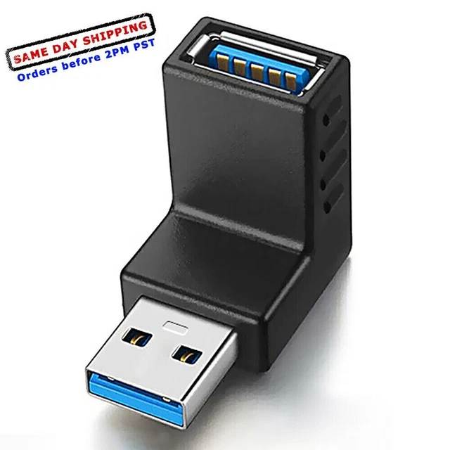 NEW HIGH DATA Transmission Speed 90 Degree USB 3.0 Male to Female Angle ...