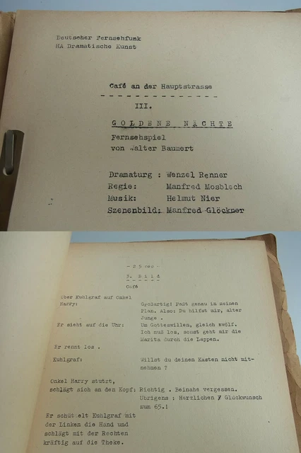 FORBIDDEN SCRIPT DDR Film Walter Baumert (Series: Café on the Main ...