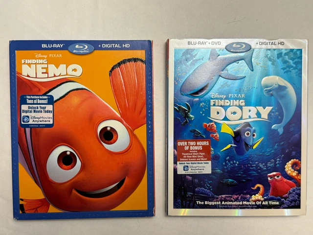 FINDING NEMO & Finding Dory (Blu-Ray + DVD w/Slipcovers) Disney Pixar £ ...