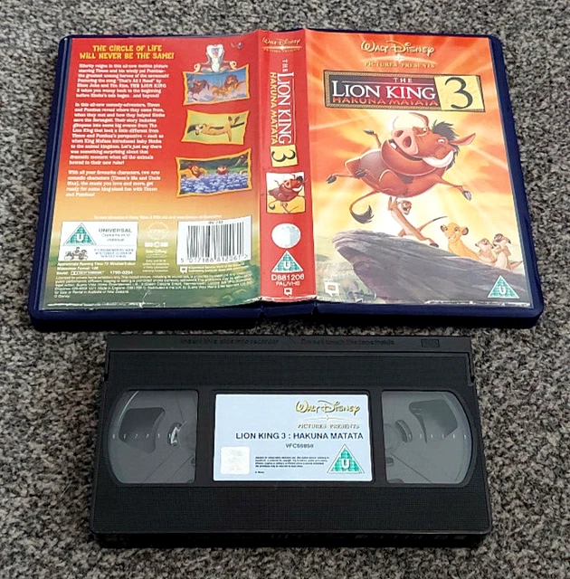 WALT DISNEY THE Lion King 3 Hakuna Matata Timon Pal Vhs Video Kids ...