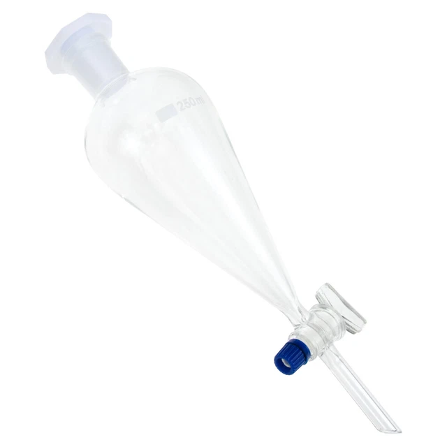 PEAR SHAPED SEPARATORY Funnel High Borosilicate Glass Lab Funnels £11. ...