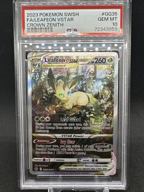 PSA 10 GEM MINT 2023 Pokemon Crown Zenith Leafeon VSTAR GG35/GG70 Rare ...