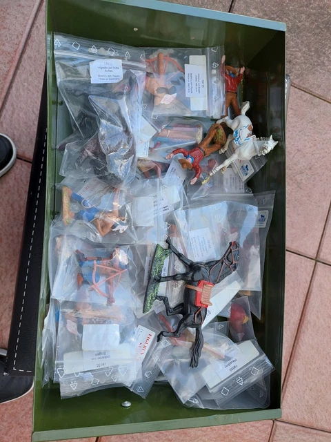 ELASTOLIN MAROLIN PLAHO INDIANER COWBOYS Bison Pferde OVP 7 CM ...