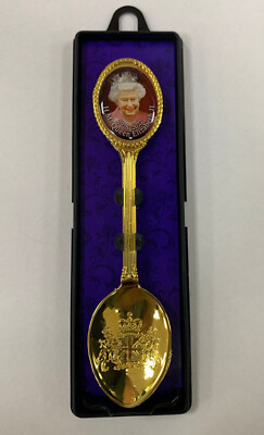 ROYAL HERTITAGE COLLECTION : HM Queen Elizabeth II Memorial Gold Spoon ...