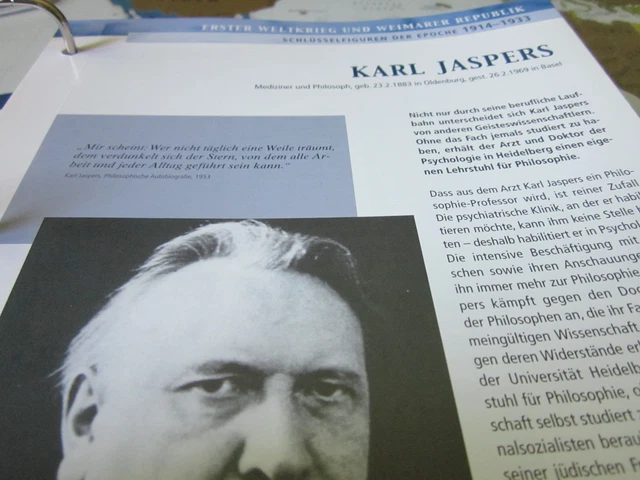 DEUTSCHE GESCHICHTE 1914-1933 Karl Jaspers 1883-1969 Mediziner Philosph ...