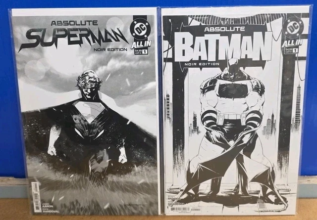 ABSOLUTE BATMAN #1 & Absolute Superman #1 (Dc) Noir Edition/ Nm-/+ £29. ...