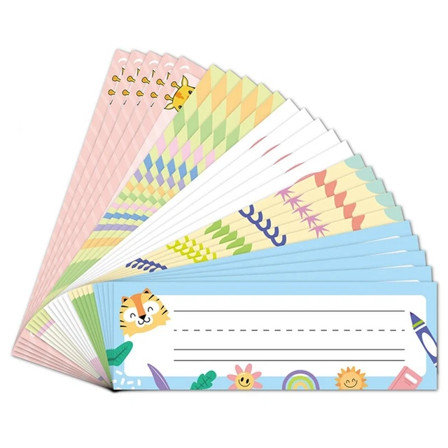 75PCS BOOK LABELS, Exercise Book Labels, Name Plate, Can Be Written On ...