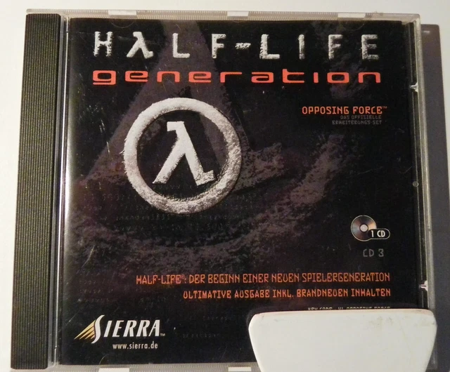 HALF LIFE GENERATION CD 3 Opposing Force (PC-CDROM) SIERRA USK16 EUR 2 ...