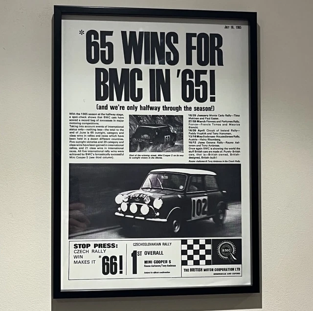 BMC AUSTIN MORRIS Mini Cooper S 65 Wins So Far + Czech Rally ‘65 ...