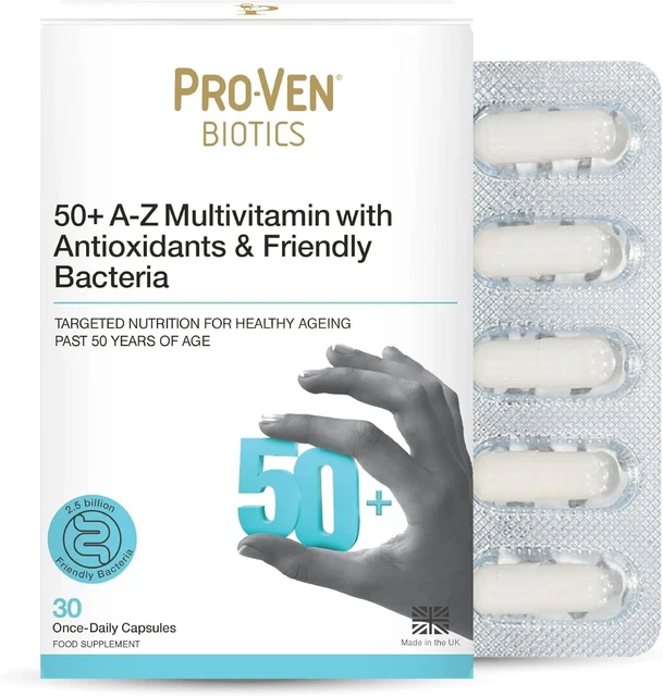 PROVEN PROBIOTIC 50+A-Z Multivitamin with Acidophilus & Bifidus ...