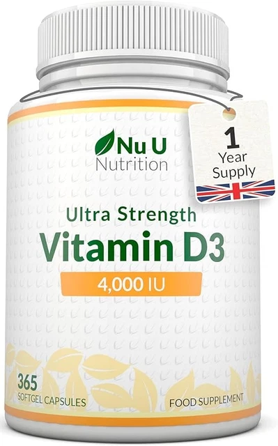 VITAMIN D3 4000IU 365 Softgel Capsules 1 Year Supply Made in UK £13.43 ...