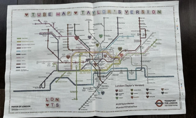 EVENING STANDARD NEWSPAPER Taylor Swift London Tube Map £3.84 - PicClick UK