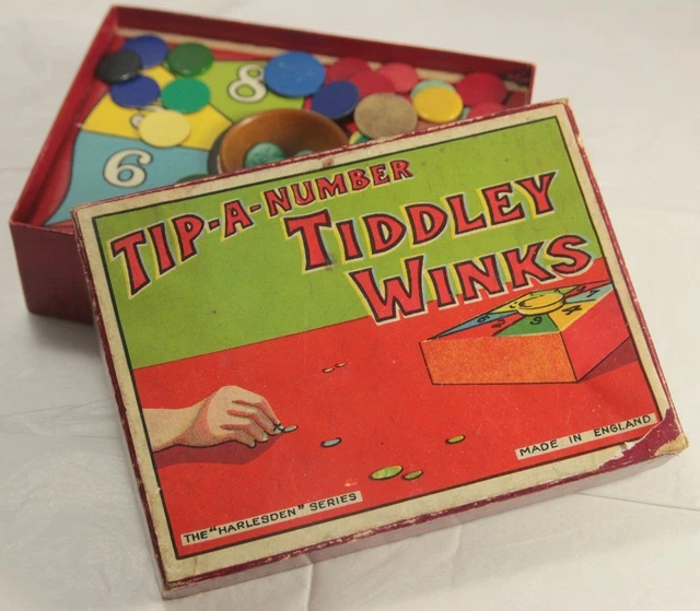 RARE VINTAGE THE Harlesden Series Tip-A-Number Tiddley Winks Made in ...