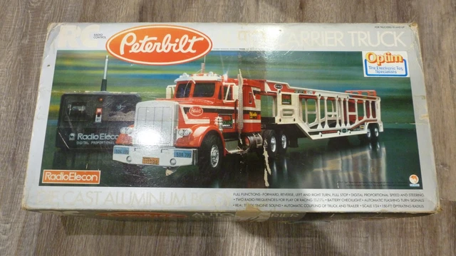 CAMION TRASPORTO AUTO Shinsei Rc Pressofuso Peterbilt Ottime Condizioni ...