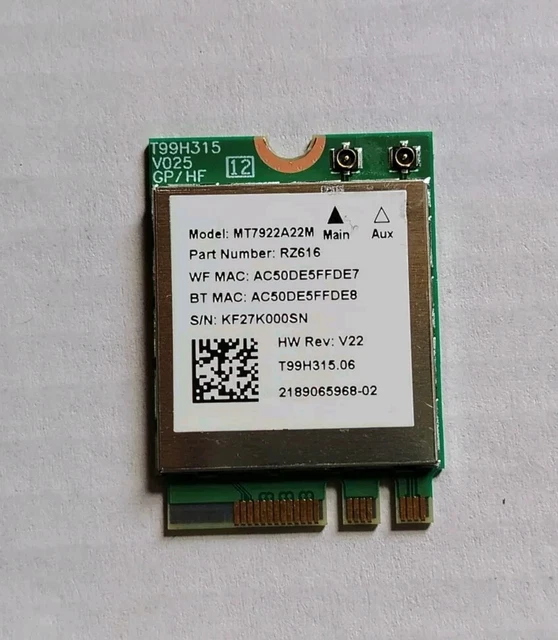 AMD MEDIATEK RZ616 M.2 WiFi 6E Wireless Module & Bluetooth 160MHz £18.91 - PicClick UK