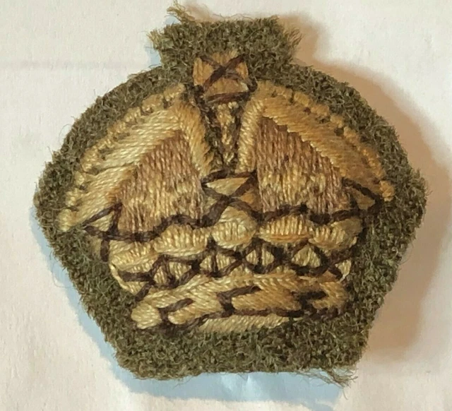 WW2 BRITISH ARMY officers Cloth Rank Crown original 22 x 36 mm Khaki £ ...