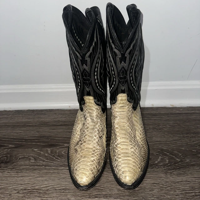 J.B. DILLON GENUINE Python Snakeskin Cowboy Boots Mens 12D Exotic ...