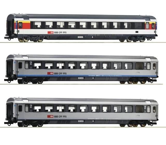 ROCO H0 74022 Schnellzugwagen-Set "EuroCity 7" der SBB - NEU + OVP EUR 80,00 - PicClick DE