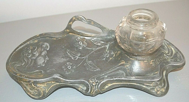 ART NOUVEAU INKWELL signed Robert ELIAS 19th century £59.91 - PicClick UK