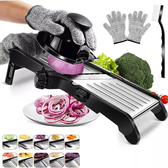 PROFESSIONAL ADJUSTABLE MANDOLIN Slicer Vegetable Cutter Food Fruit ...