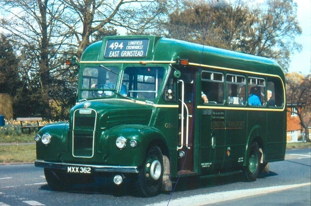 BUS COLOUR SLIDE Of A London Transport Guy In Green Gs62 Vintage Saloon ...