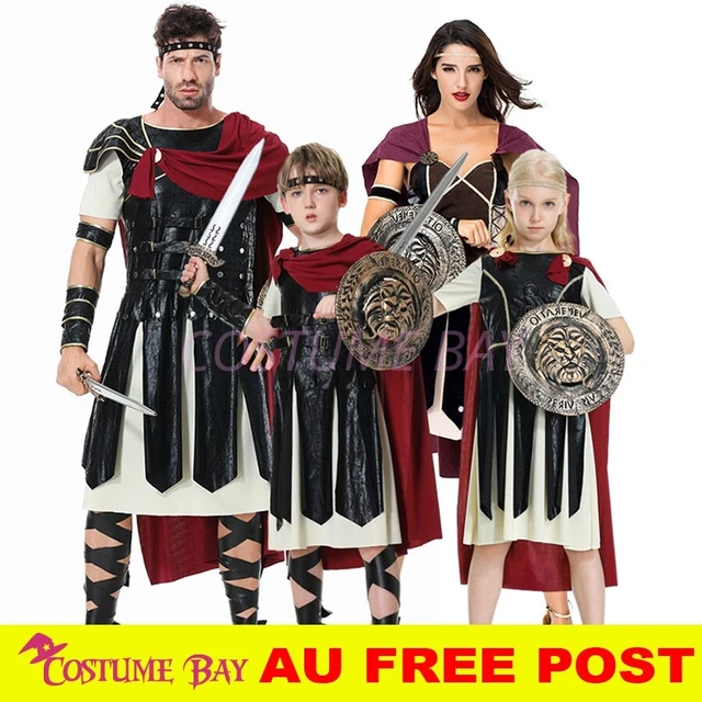 GLADIATOR ROMAN SOLDIER Medieval Costume Greek Warrior Hercules Spartan ...