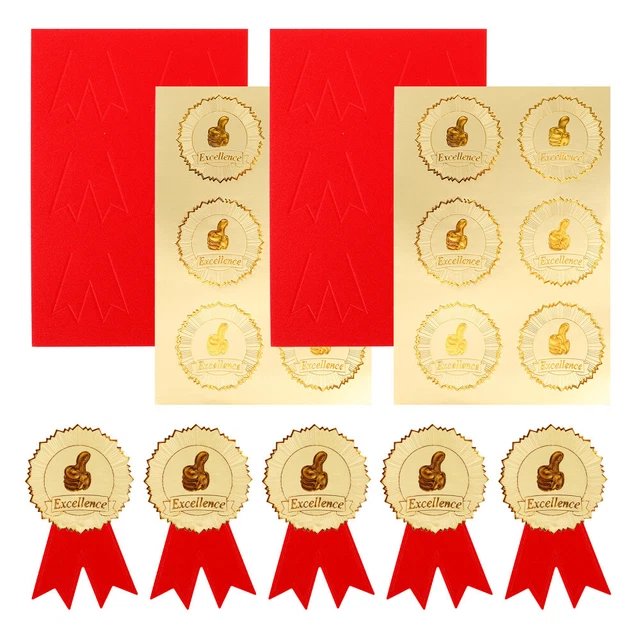 36 SETS OF Certificate Medals Stickers Graduation Certificate Seals ...