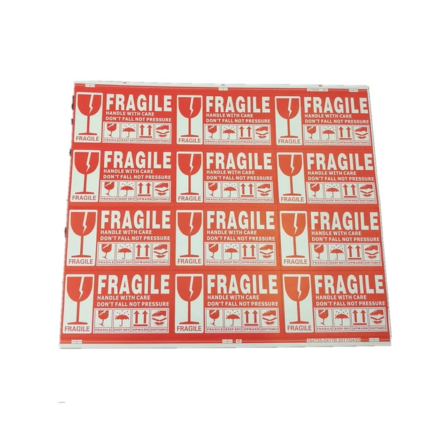 100 FRAGILE WARNING Label Sticker /keep dry/ upward/ Handle With Care ...