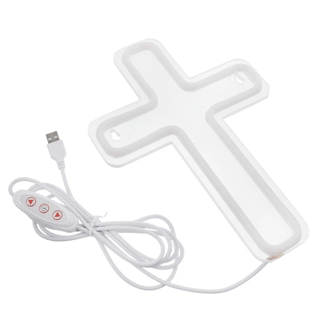 CROSS JESUS NEON Light: LED Light Sign11.4x7.9in - Neon Cross Sign for ...