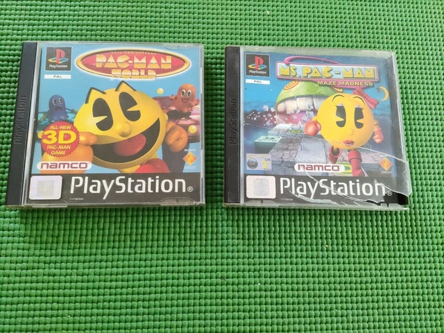 PAC-MAN PS1 GAMES Rare bundle. MS PAC-MAN Maze Madness + PAC-MAN World ...