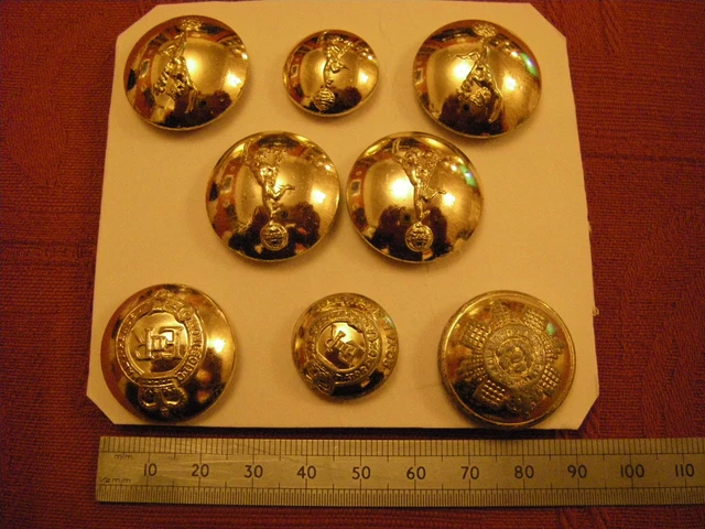 VINTAGE BRITISH ARMY Uniform Brass Brass Buttons - Signals, Royal ...