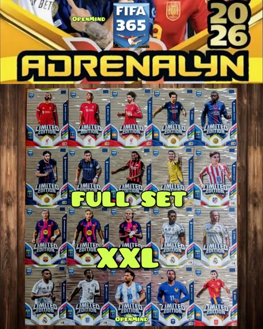 PANINI FIFA 365 2026 - Full Set 20 XXL Limited (Messi, Ronaldo, Mbappe ...