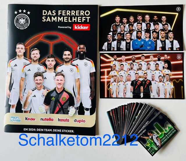KOMPLETTES SET FERRERO Sammelheft 62 Sticker UEFA Euro 2024 DFB Team ...