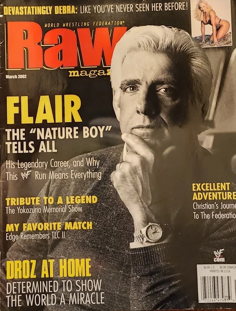 WWF RAW MAGAZINE March 2002 RIC FLAIR *Has Poster* C £11.64 - PicClick UK