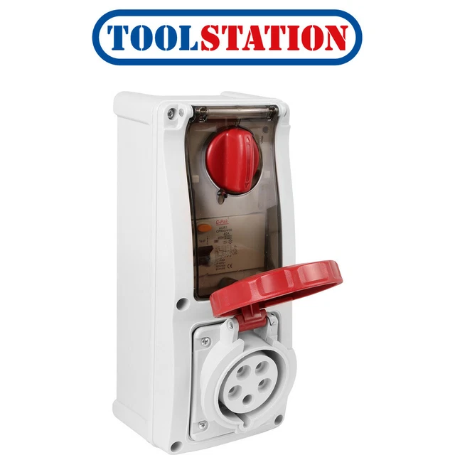 INDUSTRIAL RCD SOCKET IP67 415V 32A 30ma 3P+N+E Switched £162.99 ...