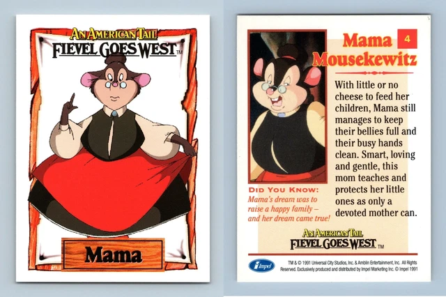 MAMA MOUSEKEWITZ #4 An American Tail Fievel Goes West 1991 Impel ...