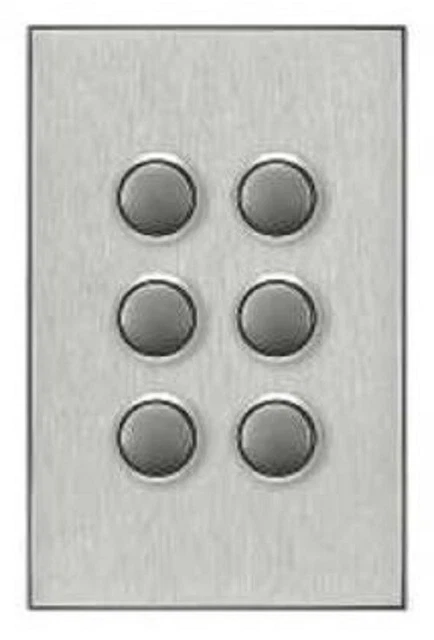 CLIPSAL SATURN PUSH BUTTON SWITCH 6-Gangs 20A 250V LED Indicator ...