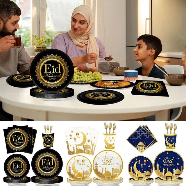 KAREEM MUSLIM ISLAMIC Paper Plate EID Mubarak Disposable Tableware ...