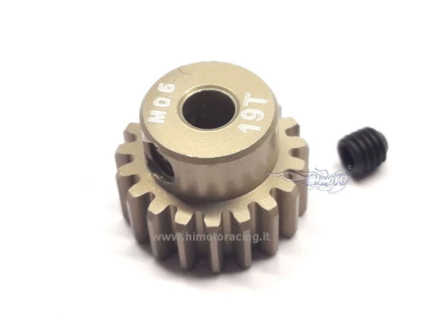 PIGNONE MOTORE INGRANAGGIO TITANIO ROCKET 42DP 19T DENTI MODULO 0.6 ...