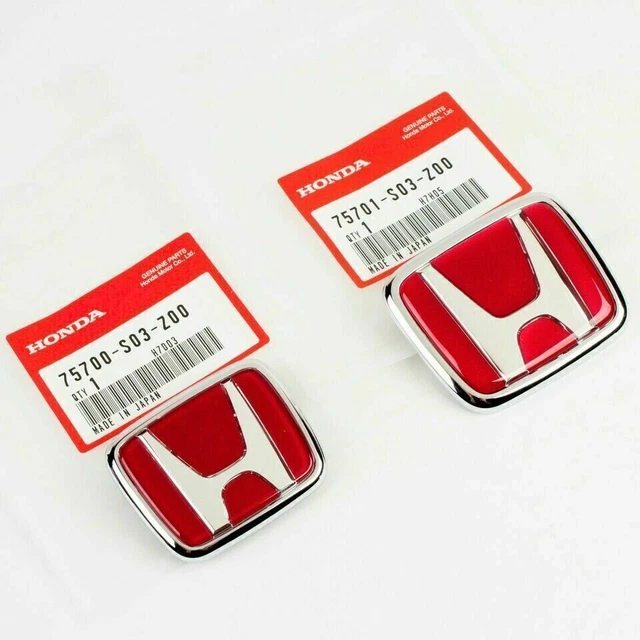 HONDA GENUINE 96-00 Civic Ek9 Type R Emblem Red Badge Front & Rear New ...