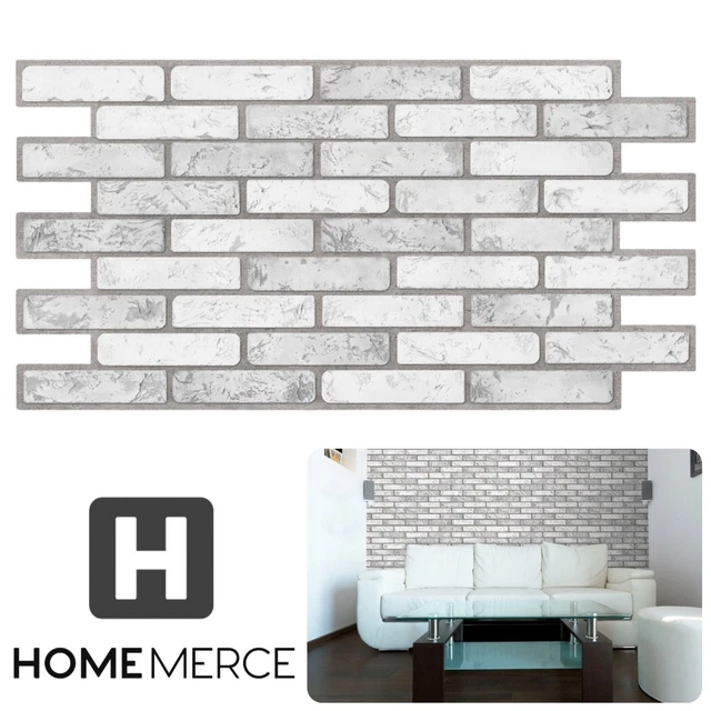 PANEL WALL BRICK Light PVC Cladding Tiles 3D Effect Wall Covering Home ...